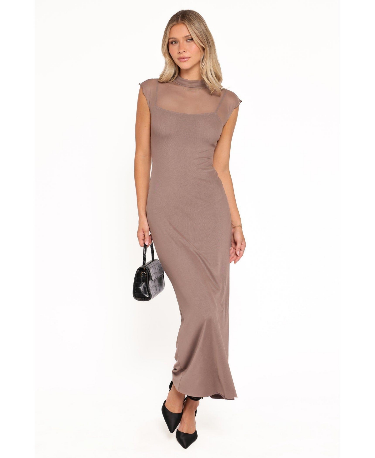 Click here for Petal and Pup Womens Charice Midi Dress - Brown prices