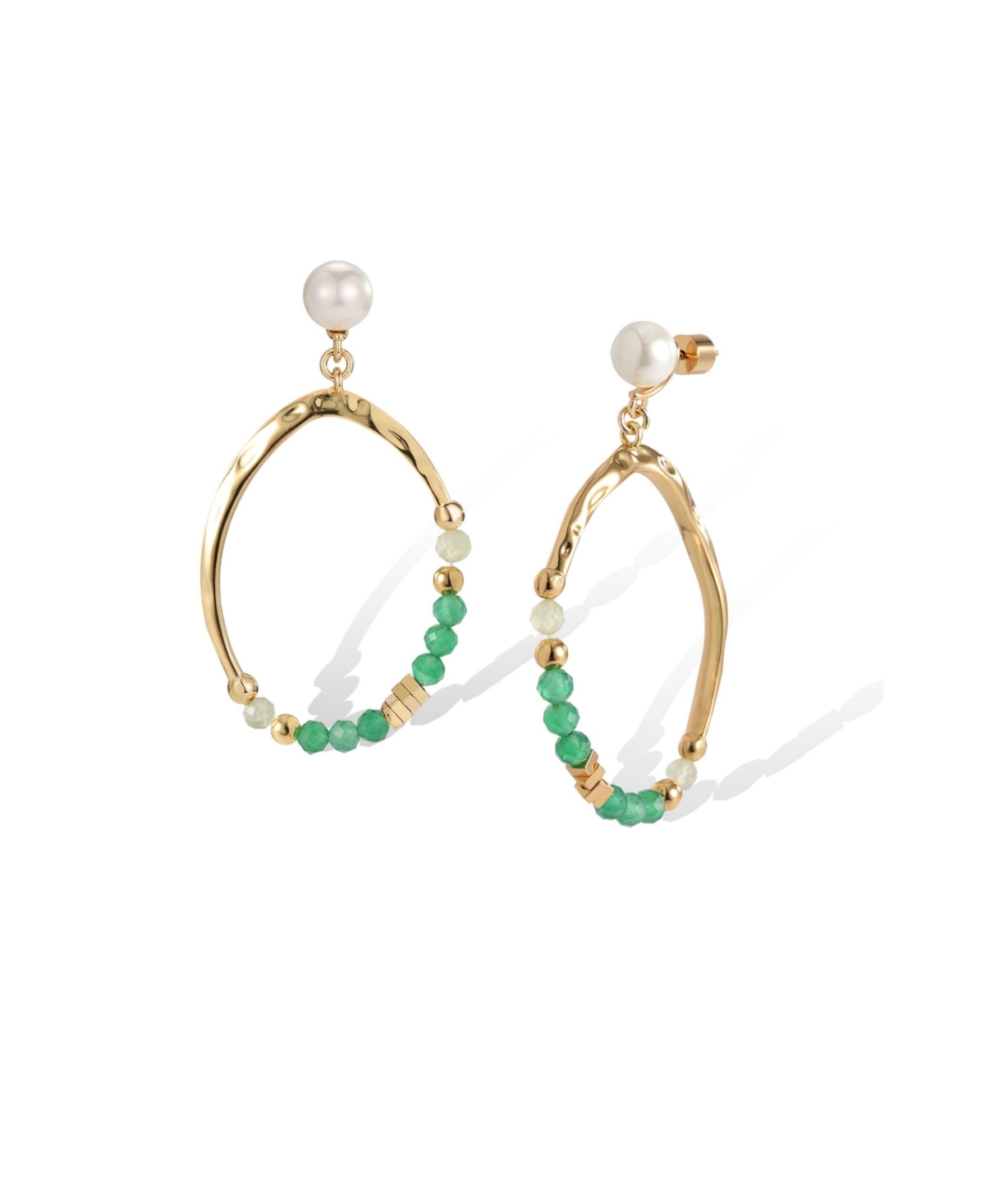Click here for Retro Chic Poseidon Earrings - Green  white  gold prices