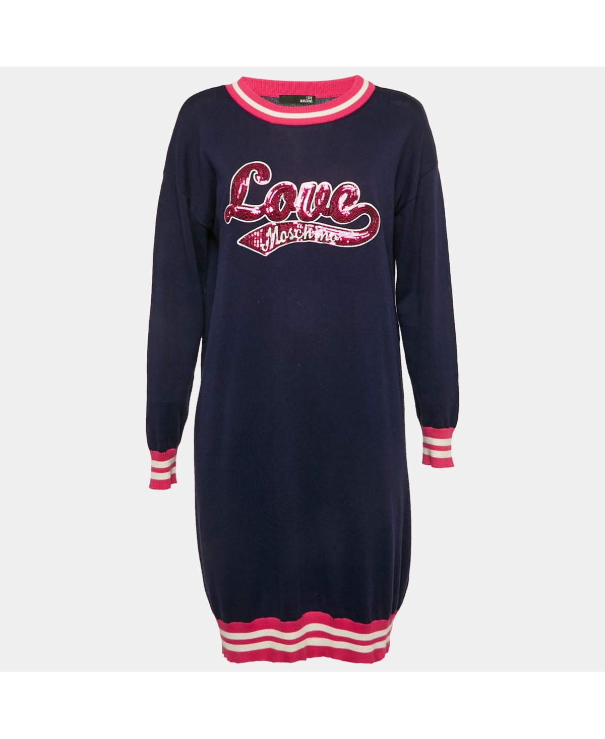 Click here for Pre-Owned Love Moschino Womens Navy Blue Sequin Em... prices