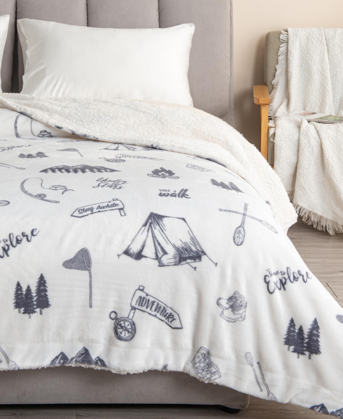 Click here for Linery & Co. Velvet Plush Reversible Sherpa Lodge... prices