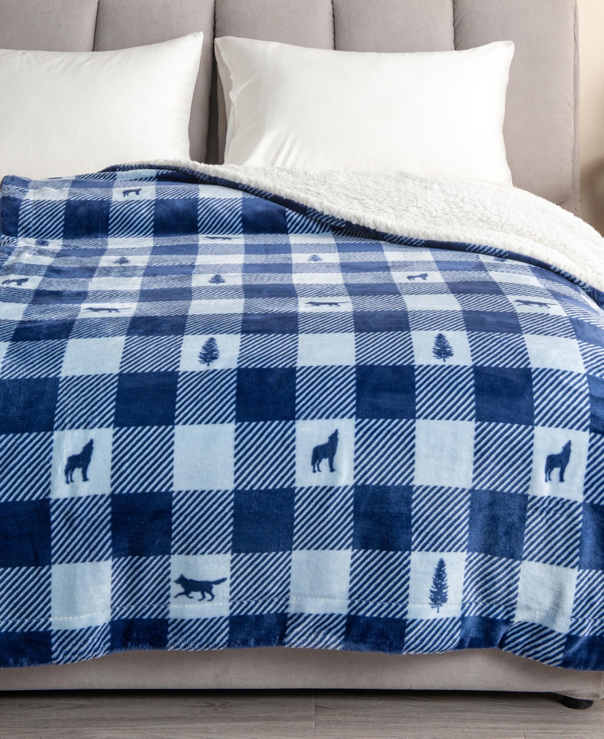 Click here for Linery & Co. Velvet Plush Reversible Sherpa Lodge... prices