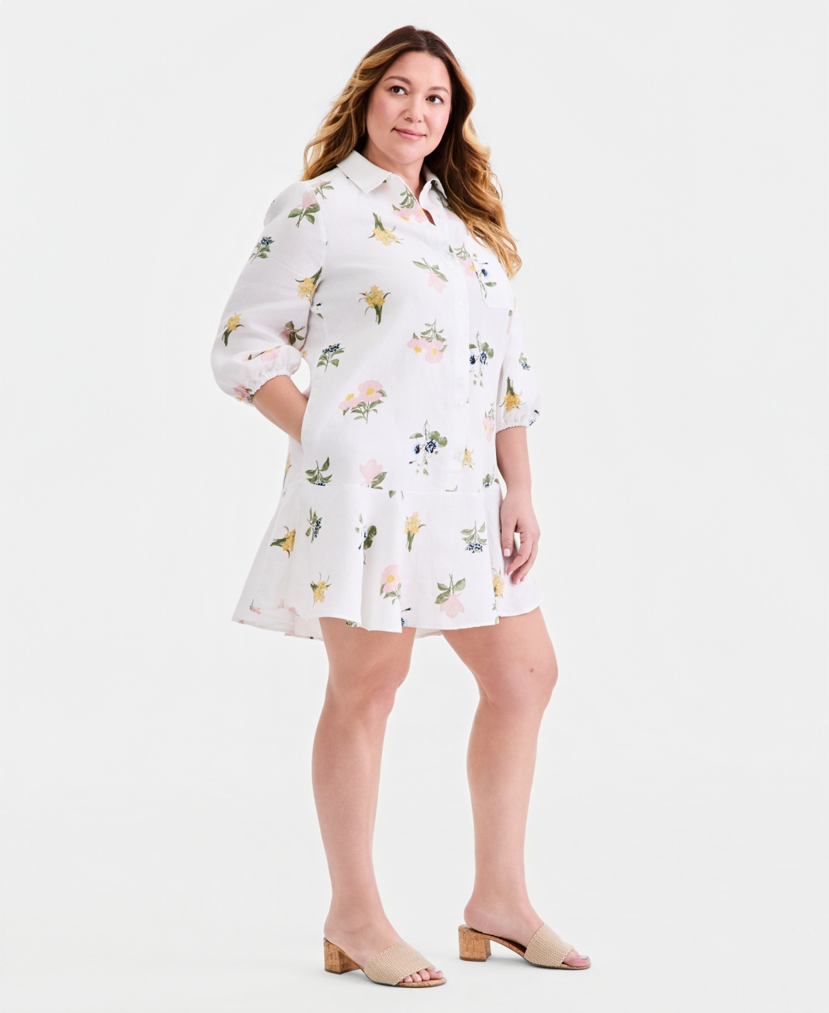 Click here for Charter Club Plus Size Collared Flounce Dress  Mac... prices