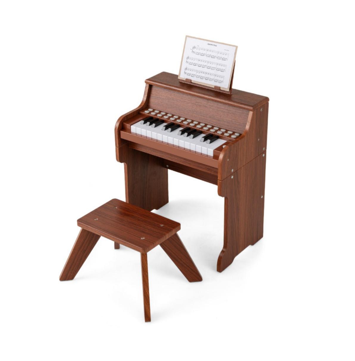 Click here for Hongge 25 Key Mini Digital Piano with Stool - Brow... prices