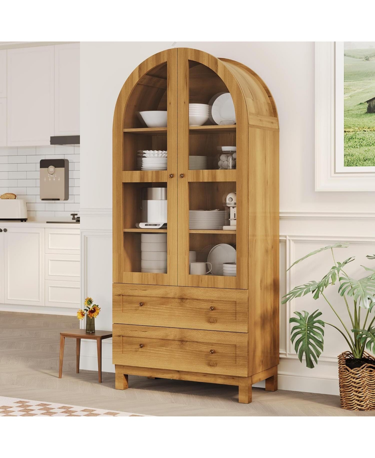 Click here for gaomon 71" Tall Arched Kitchen Pantry Cabinet... prices