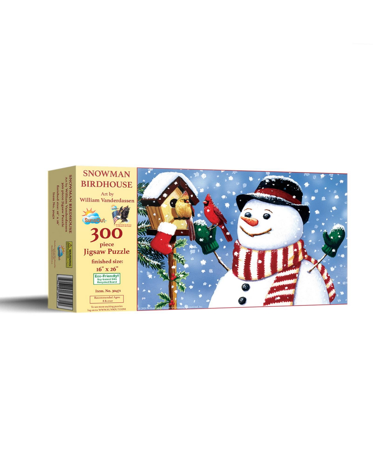 Click here for SunsOut Snowman/Birdhouse 300 piece Jigsaw Puzzle... prices