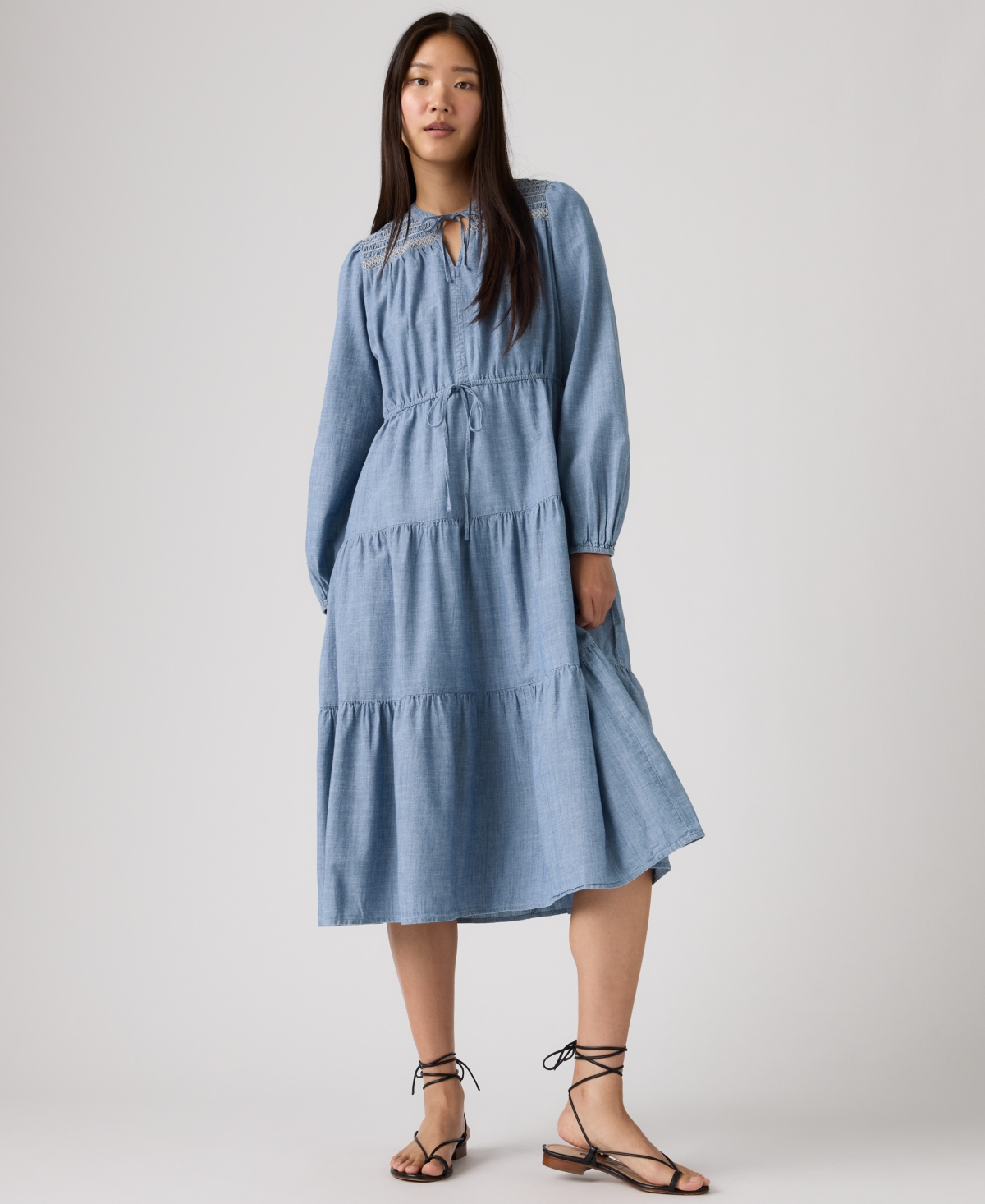 Click here for Levis Juniors Seren Round Neck Tiered Midi Dress -... prices