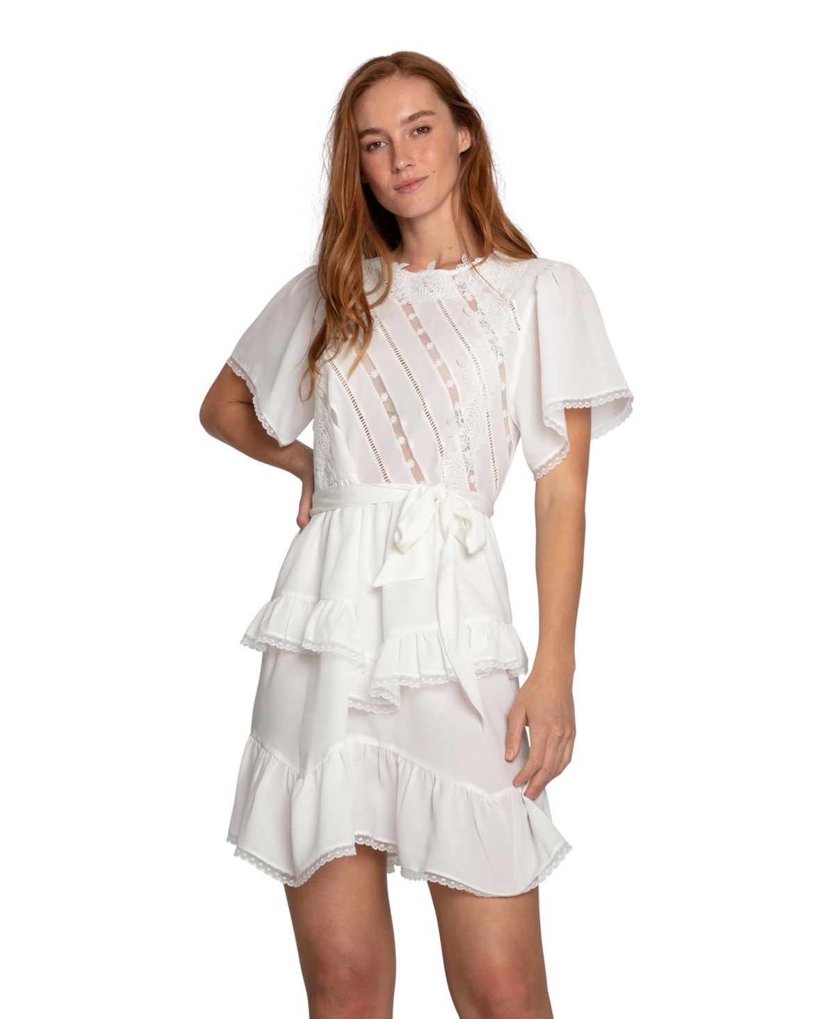 Click here for Belle & Bloom Womens The Softest Spell Ruffle Mini... prices