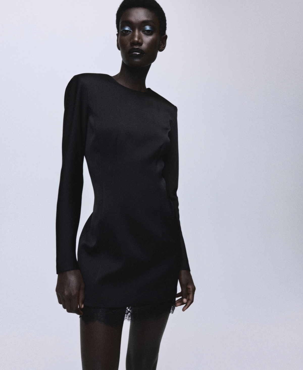 Click here for Mango Womens Lace Trim Hem Open-Back Dress - Black prices