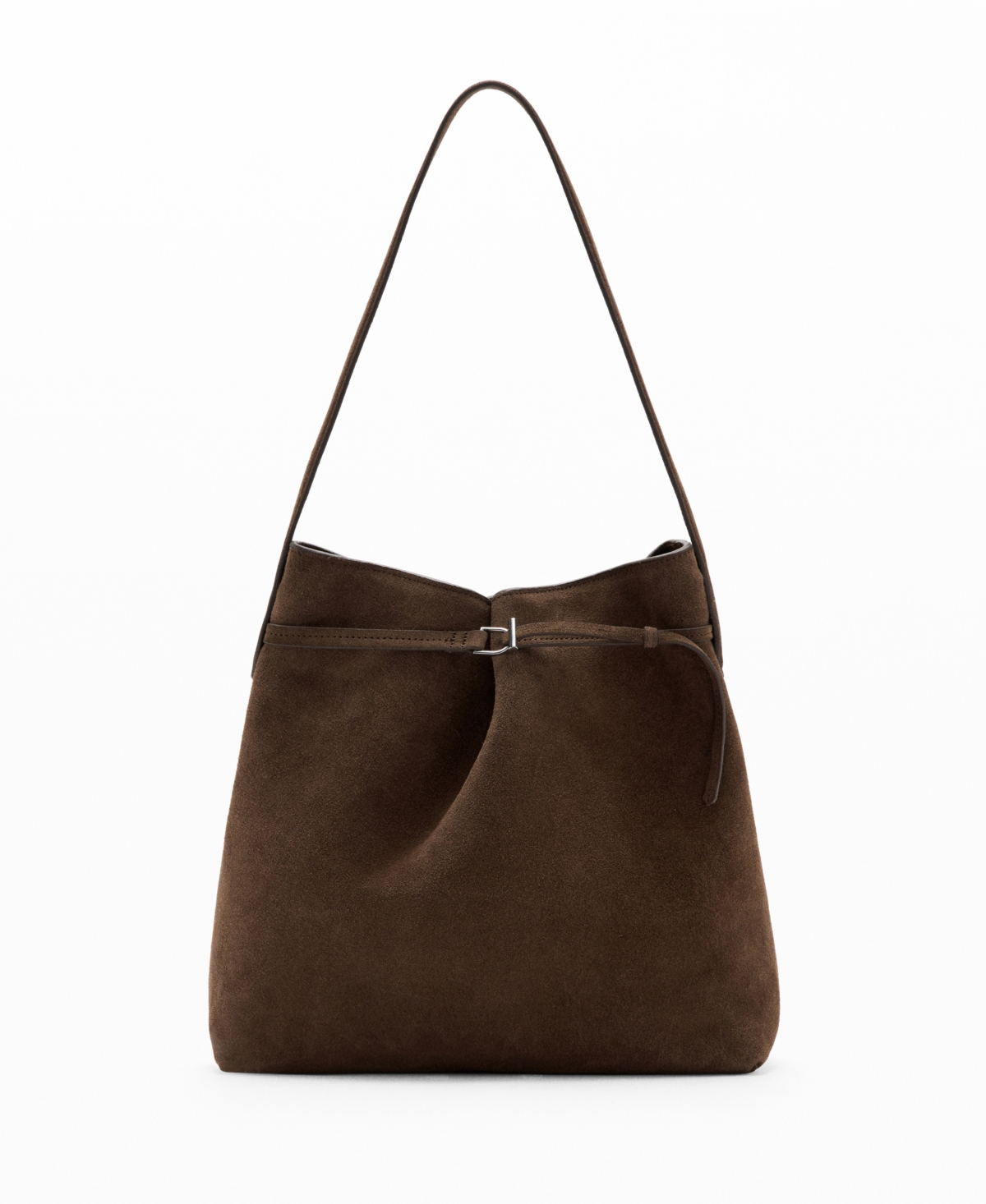 Click here for Mango Womens Suede Bucket Bag - Brown prices