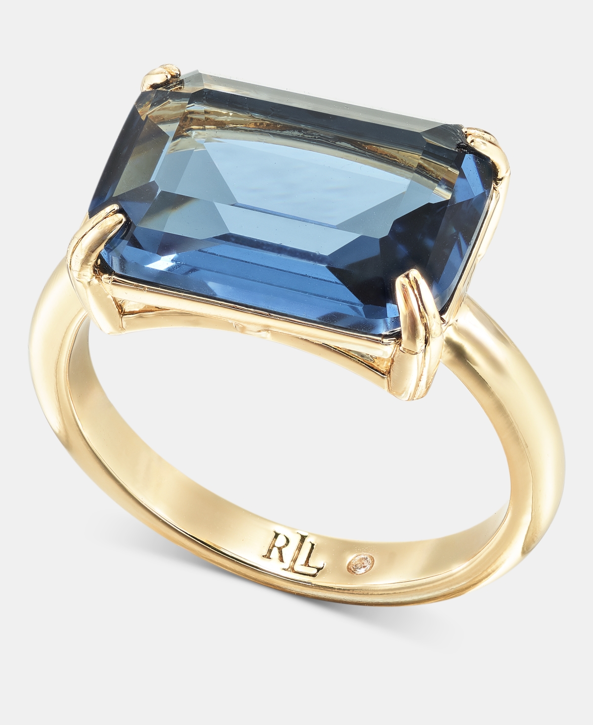 Click here for Lauren Ralph Lauren Square Stone Ring - Navy prices