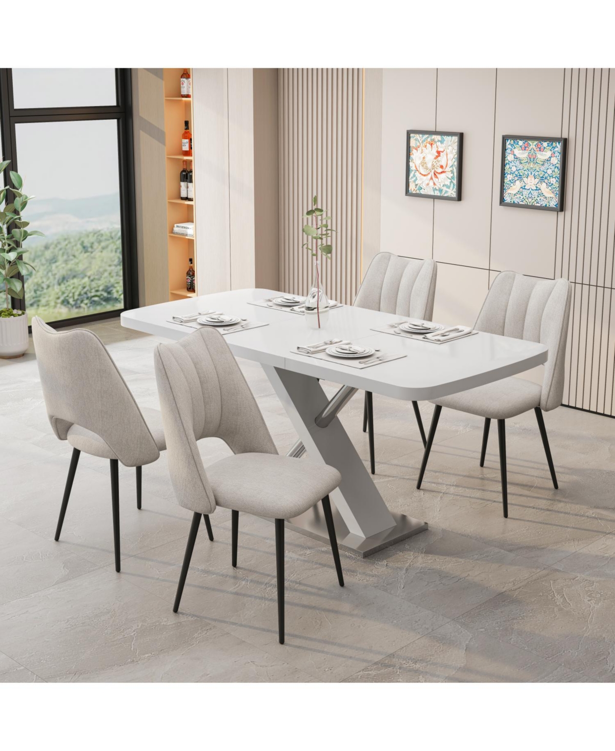 Click here for Streamdale Furniture White Retractable Dining Tabl... prices