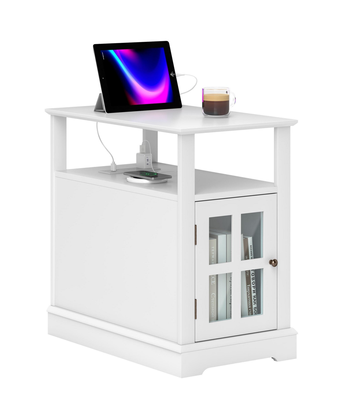 Click here for Homcom Side Table with Charging Station and Usb Po... prices