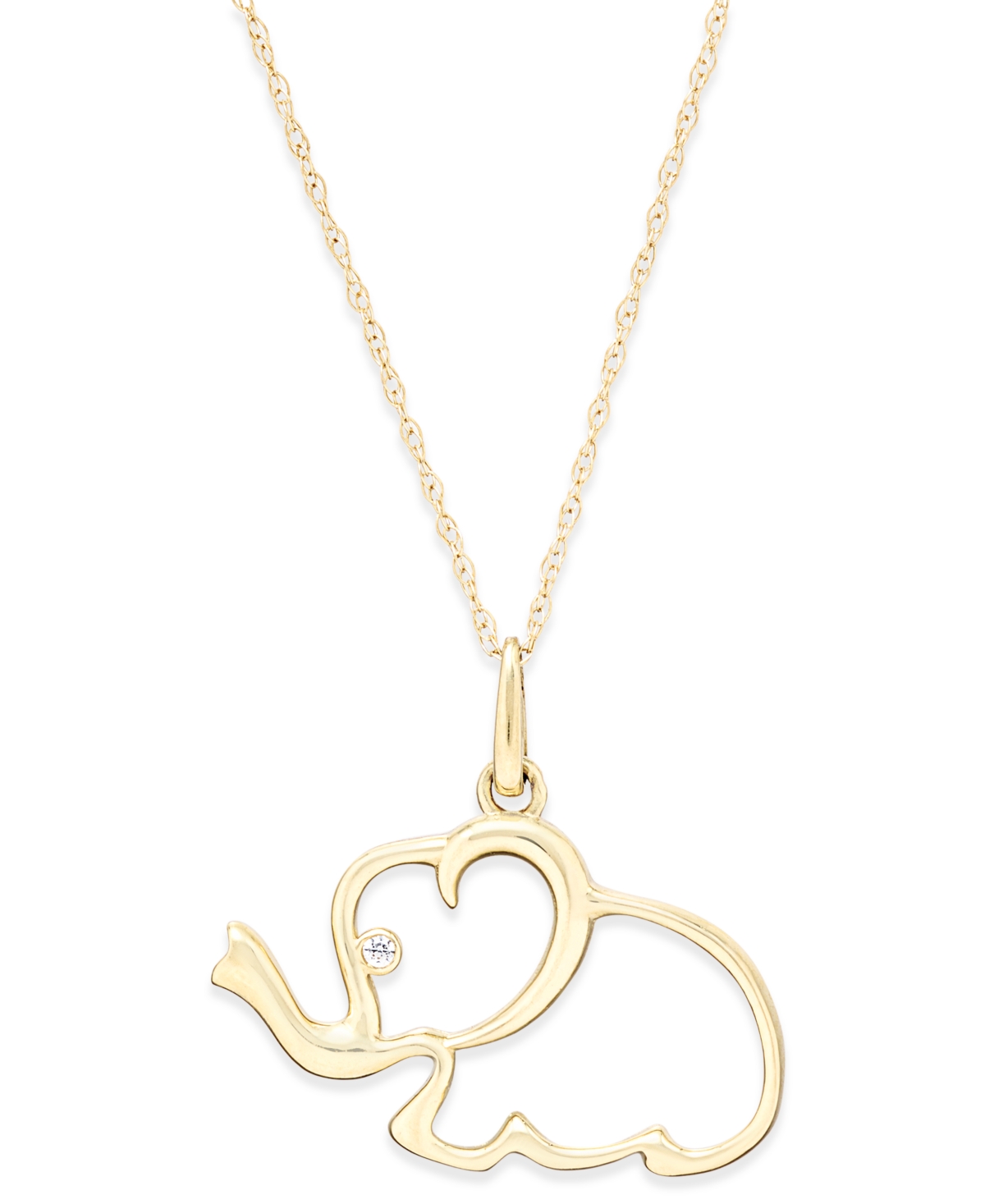 Click here for Cubic Zirconia Elephant Pendant Necklace in 10k Go... prices