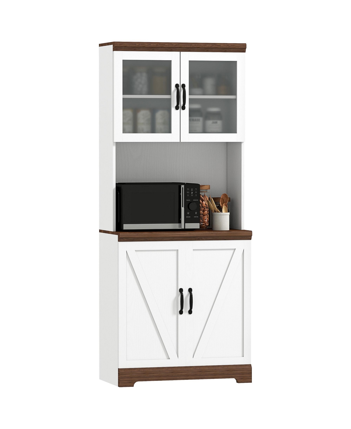 Click here for Homcom Kitchen Buffet with Hutch with Glass Doors... prices