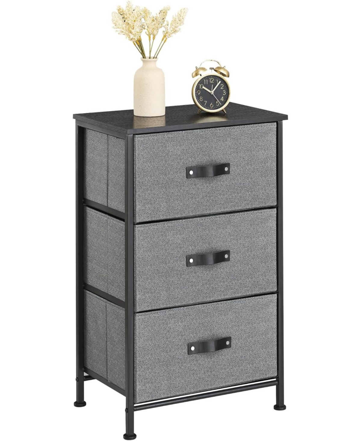 Click here for 3 Drawer Dresser Nightstand  Black Small Bedside T... prices