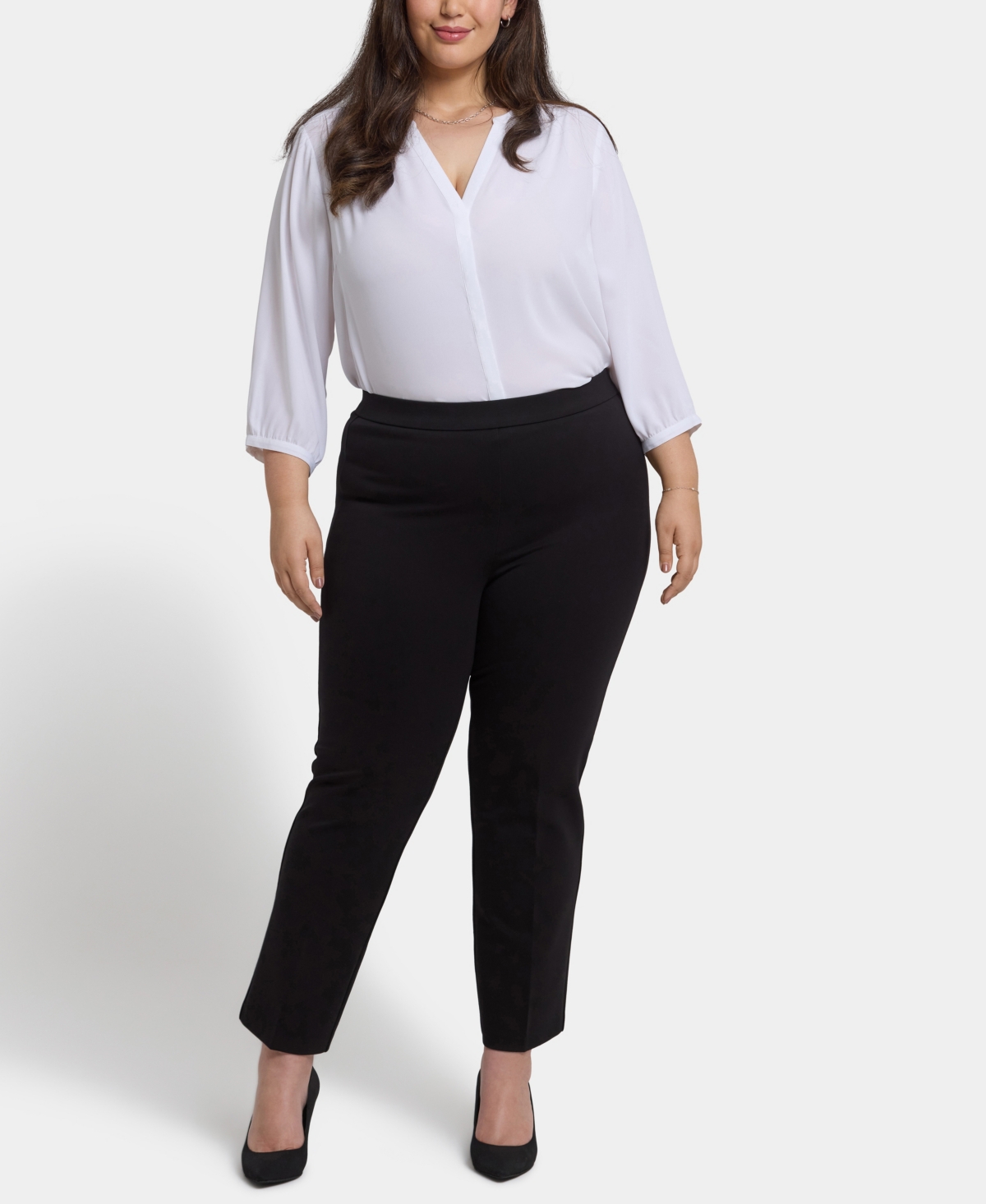 Click here for Nydj Plus Size Pull-On Slim Ankle Trouser Pants -... prices