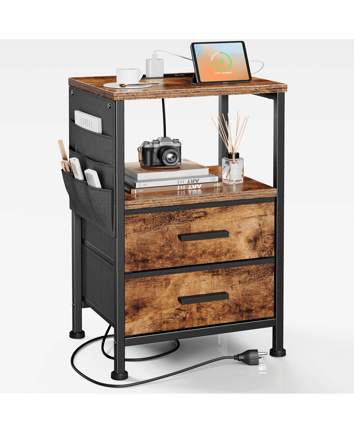 Click here for Mr Ironstone Modern Nightstand with Charging Stati... prices