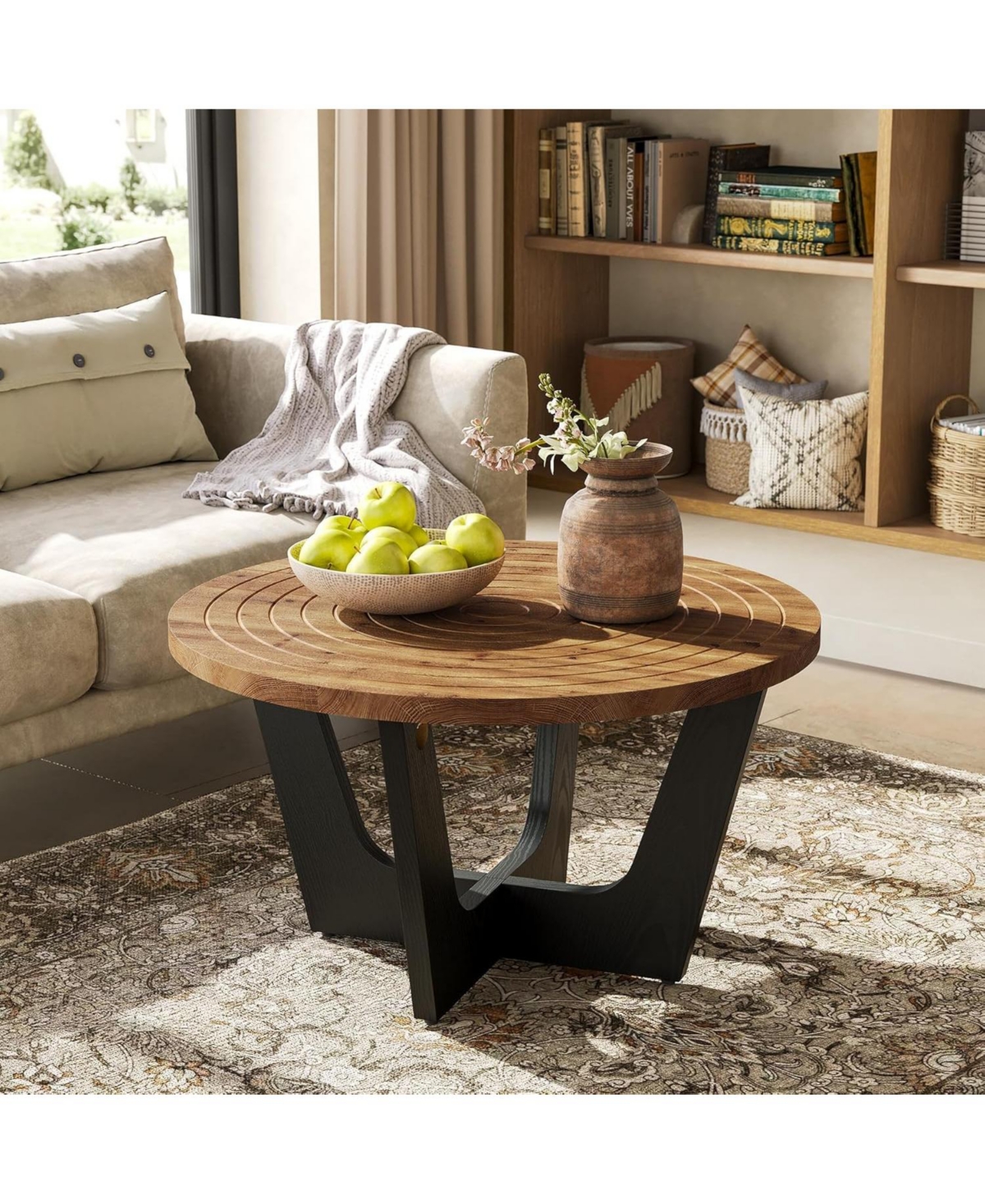 Click here for Tribesigns Round Solid Wood Coffee Table  Farmhous... prices