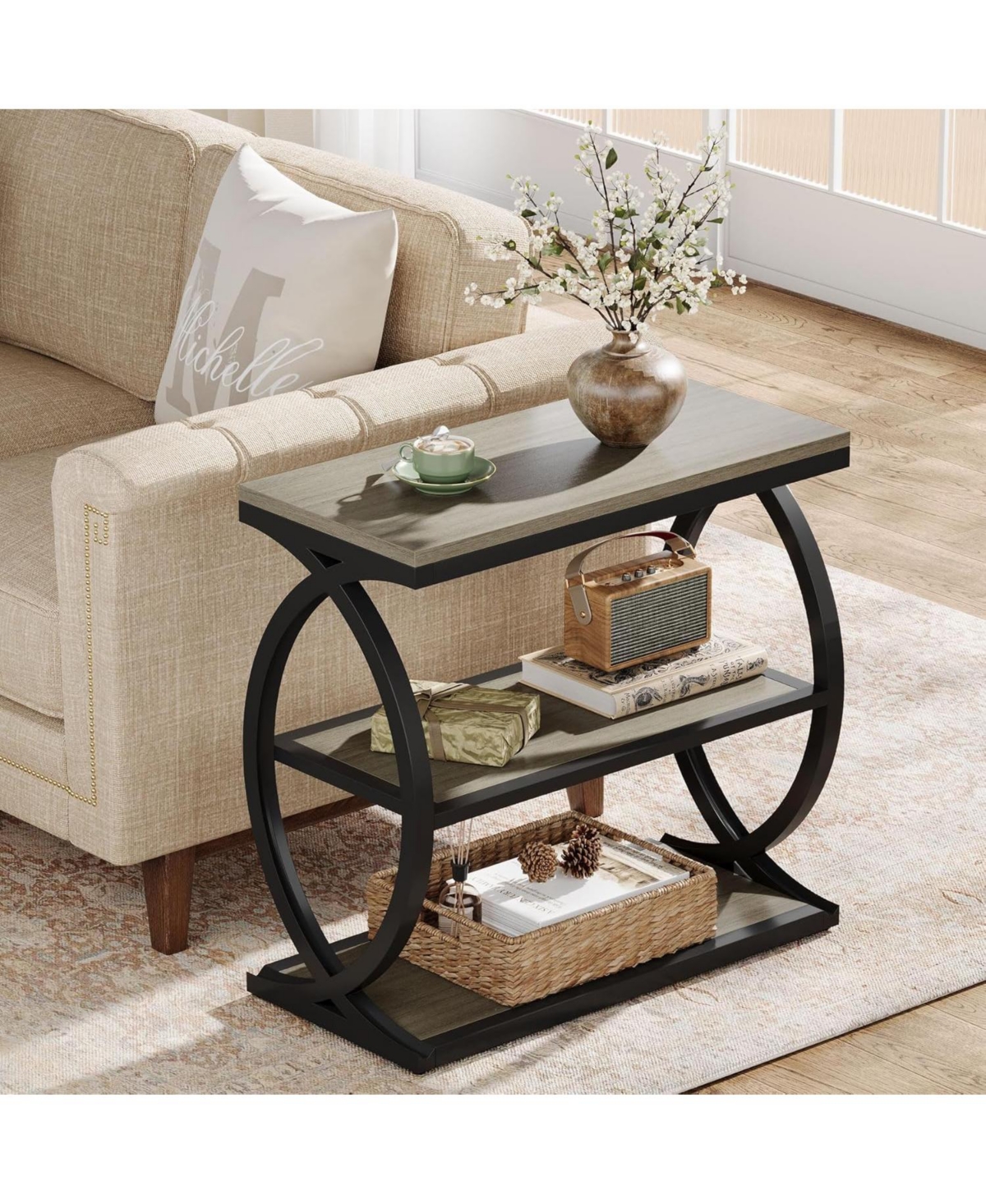 Click here for Tribesigns End Table  Narrow 3-Tier End Table for... prices
