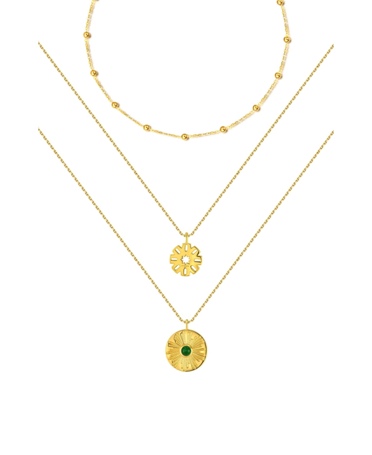 Click here for Retro Chic Madonna Necklaces Set - Gold  green prices