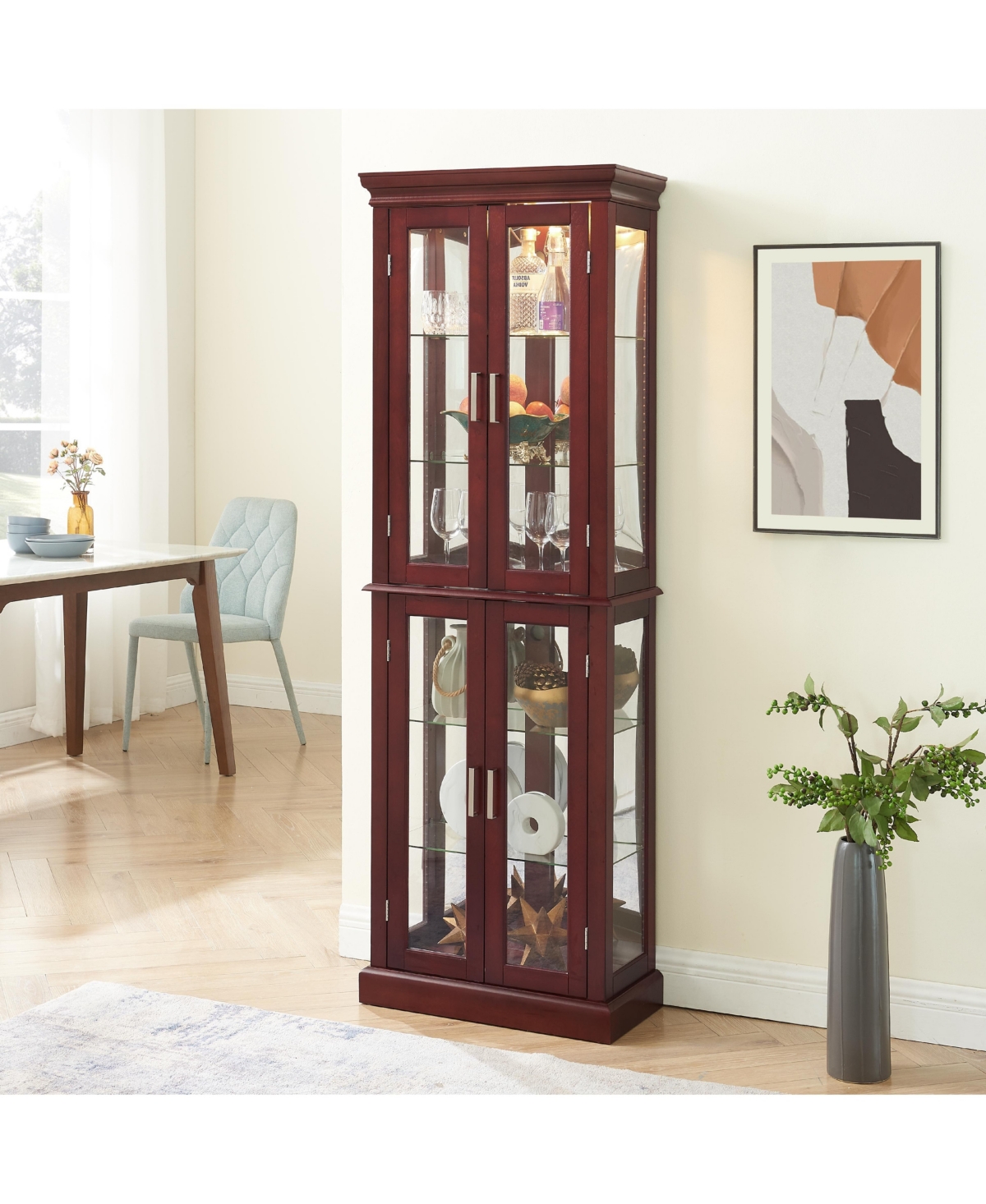 Click here for Lovmor Transitional Display Cabinet with Adjustabl... prices