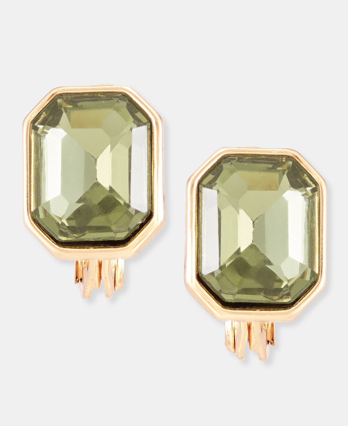 Click here for Anne Klein Emerald-Cut Stone Clip-On Button Earrin... prices