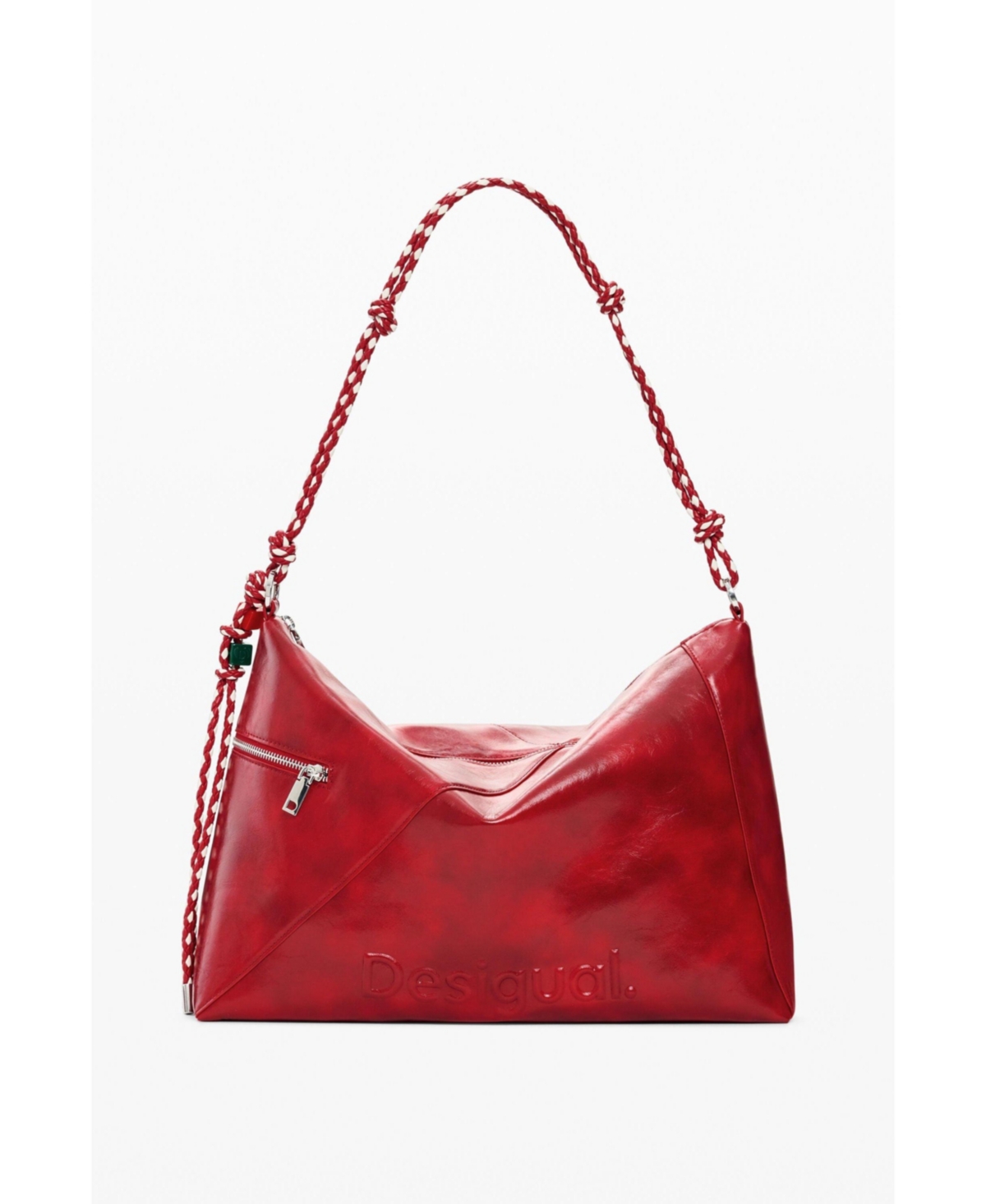Click here for Desigual Womens Large bag with logo charm - Red prices