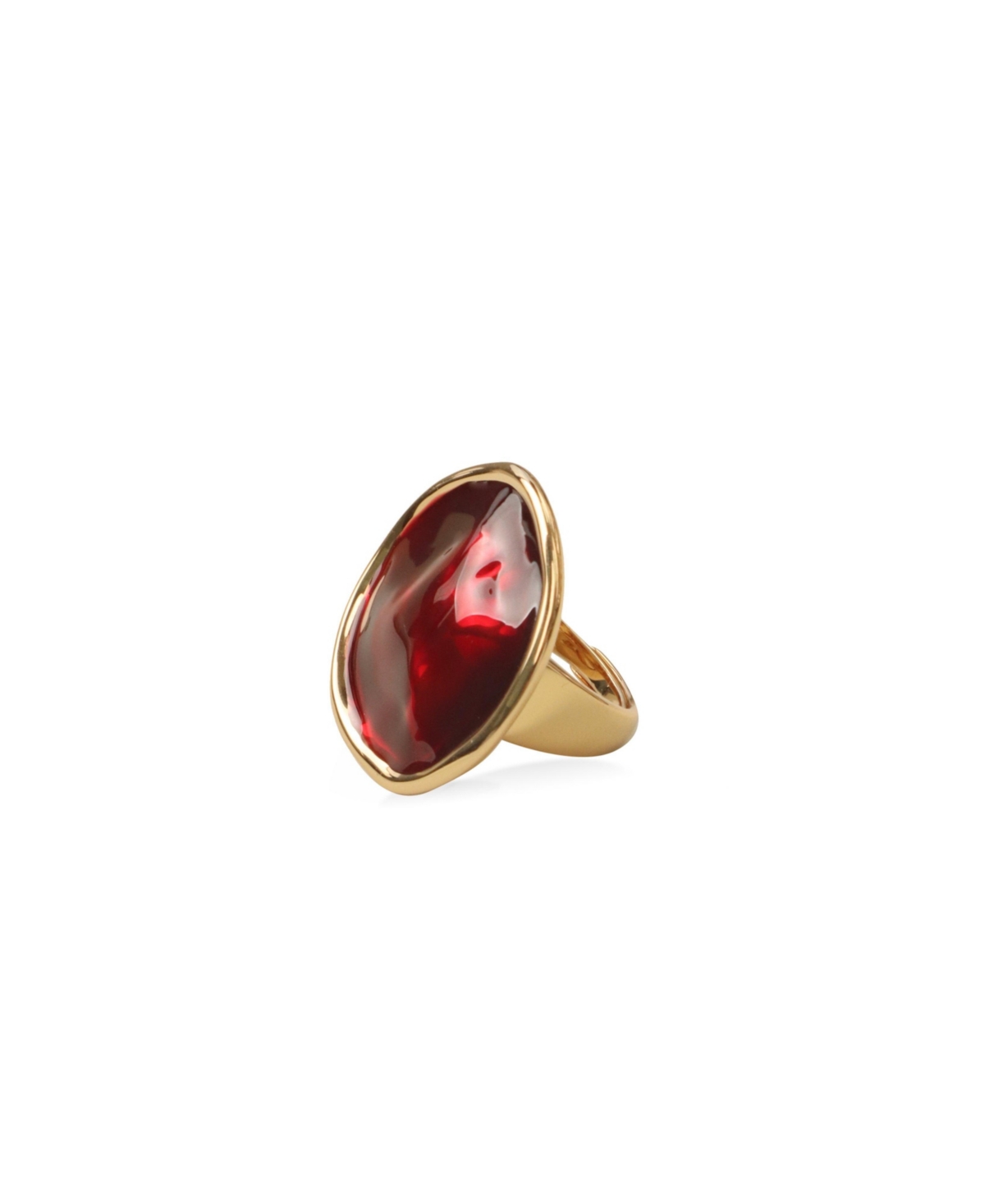 Click here for Retro Chic Ripple Ring - Red  gold prices