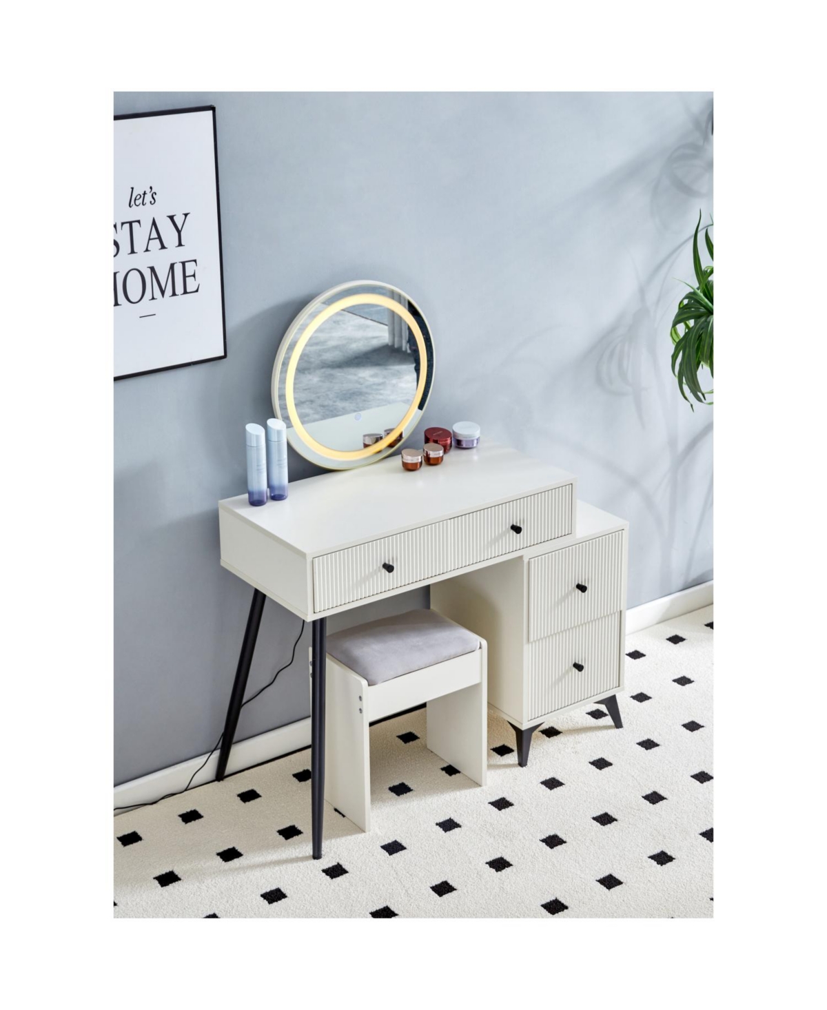 Click here for Streamdale Furniture Fluted Glass Vanity with Roun... prices