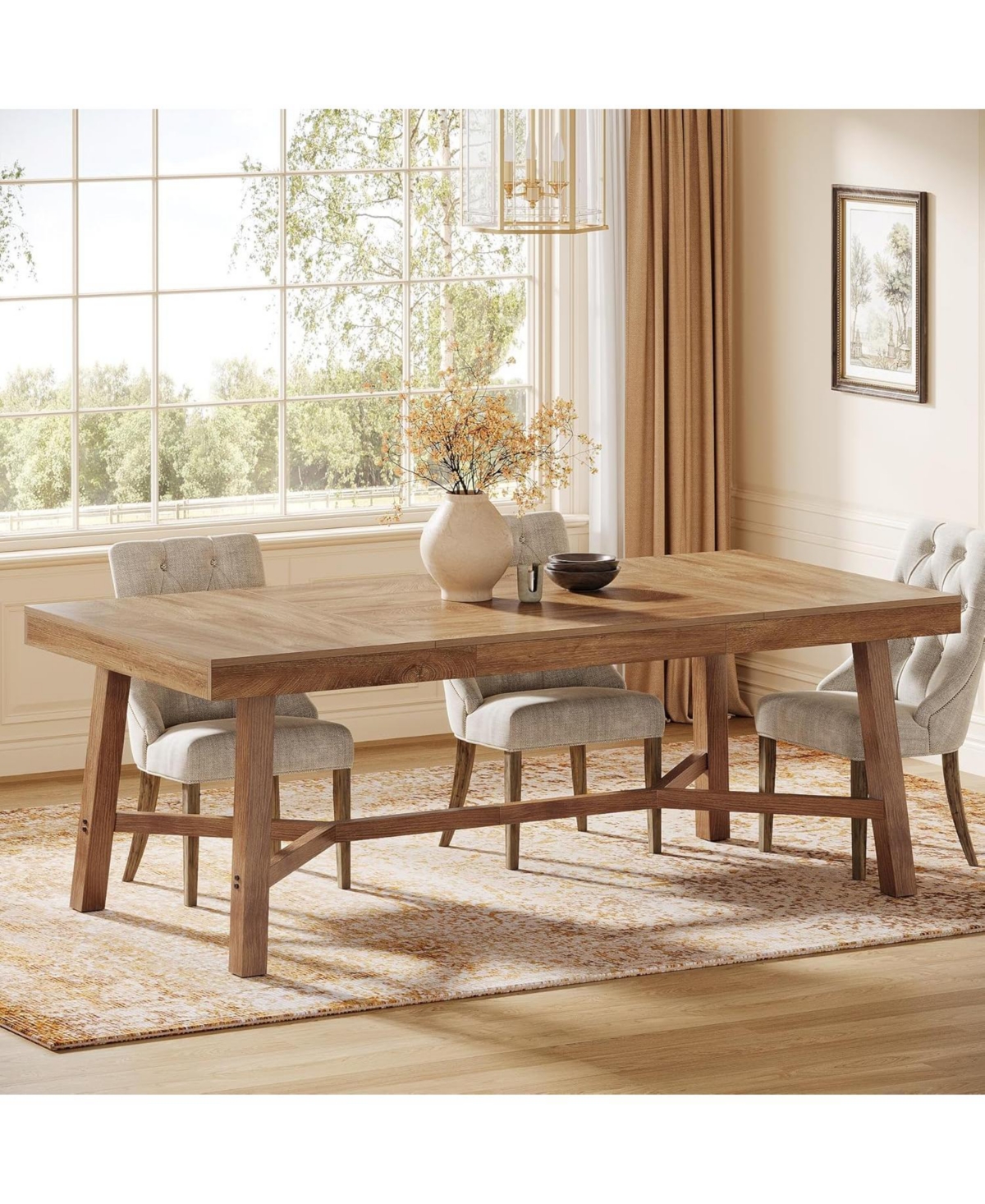 Click here for Tribesigns 70.9-Inch Farmhouse Dining Table for 6-... prices