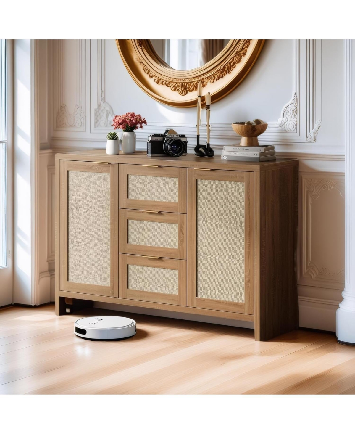 Click here for gaomon 47.2-Inch Rattan Buffet Sideboard Cabinet... prices