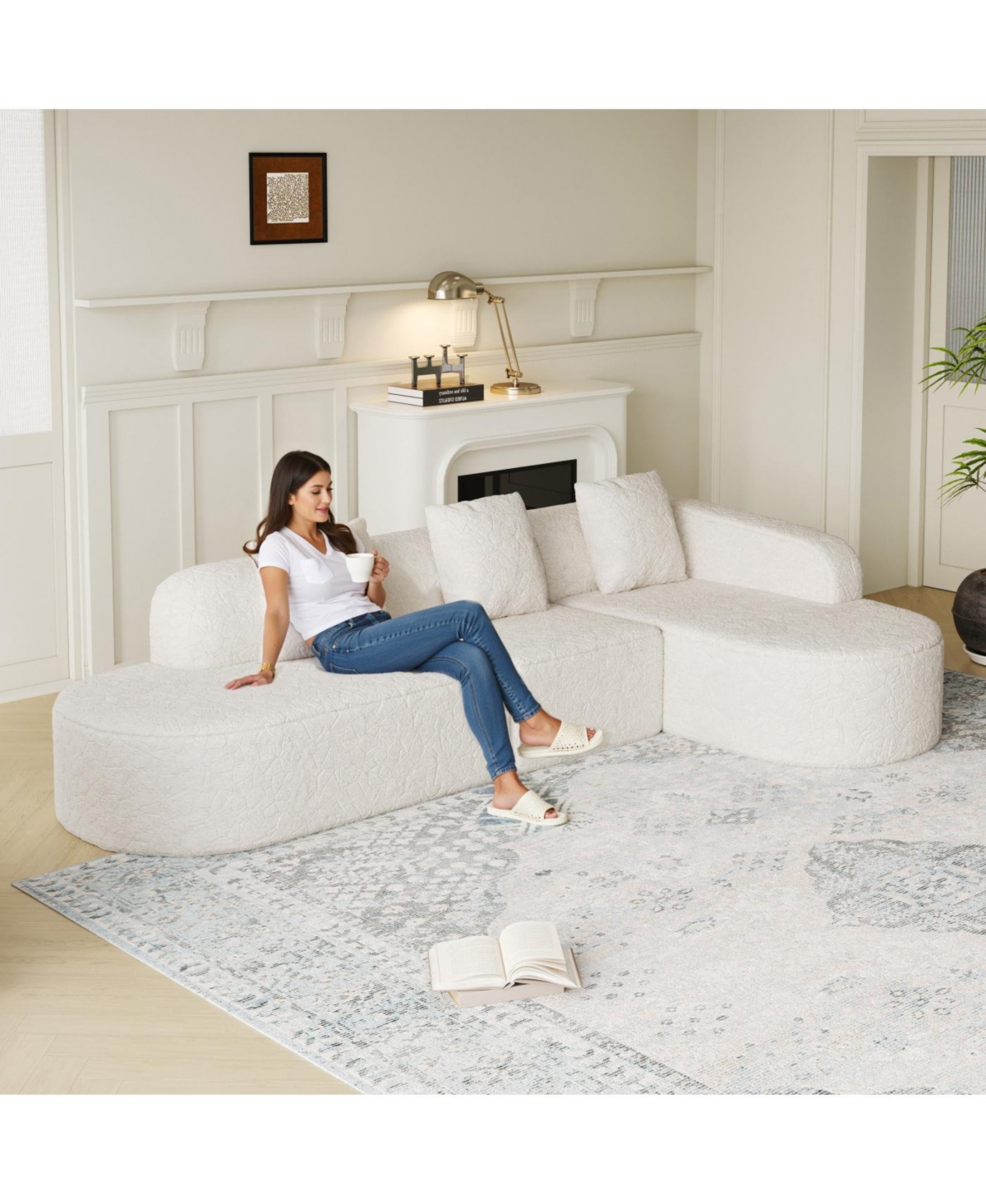 Click here for Streamdale Furniture L-shaped curved modular sofa... prices