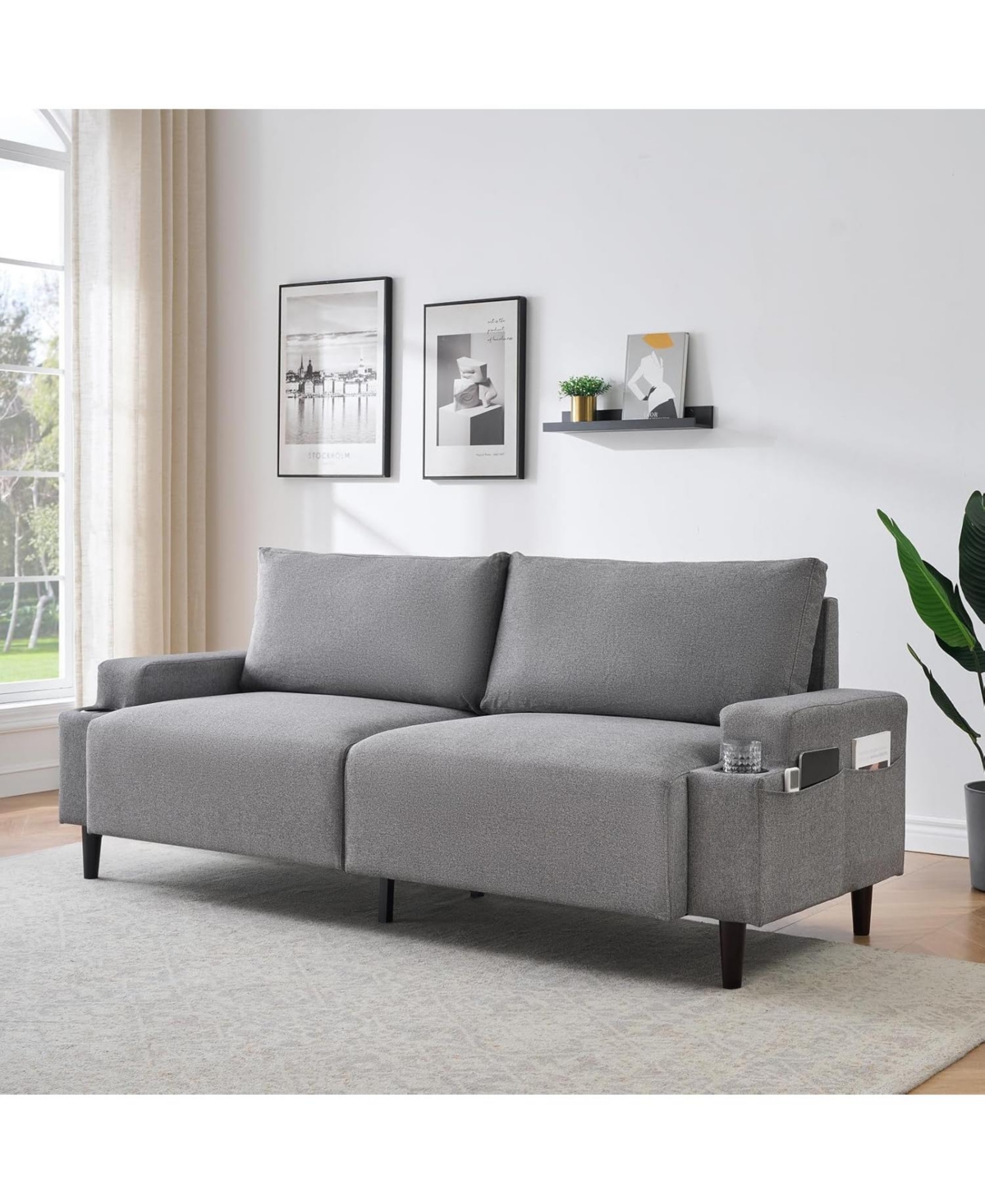 Click here for gaomon 80.7Modern Fabric Sofa Recliner Sofa for Li... prices