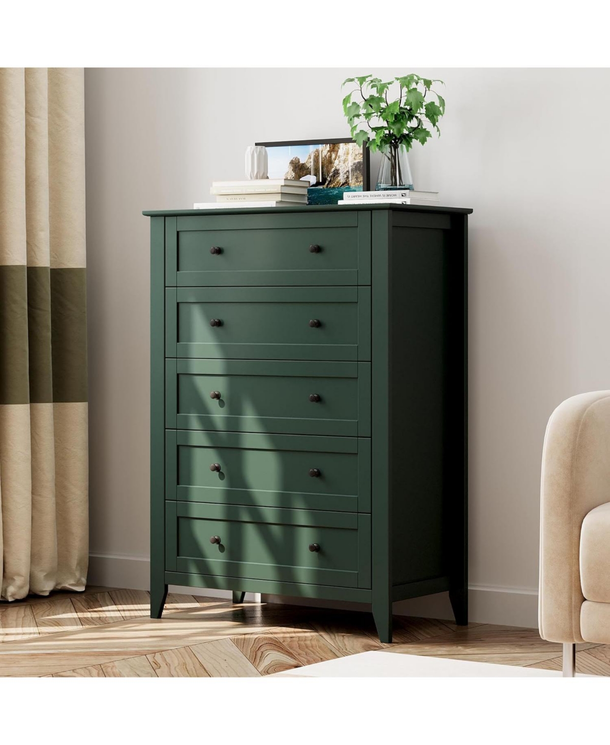 Click here for gaomon Green 5 Drawer Dresser for Bedroom  Tall Wo... prices