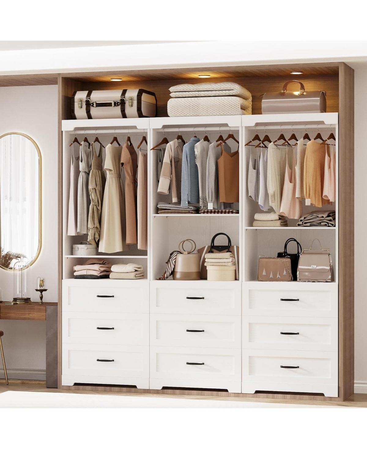 Click here for Ironck Freestanding Closet System with 3 Wood Draw... prices