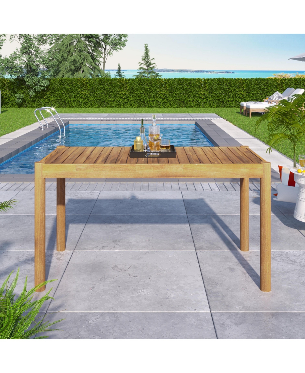 Click here for Lovmor Classic Patio Solid Wood Dining Table  ... prices