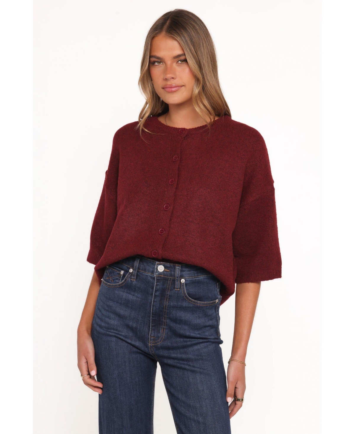 Click here for Petal and Pup Womens Lilith Knit Top - Wine prices