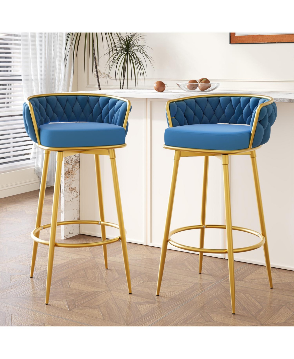 Click here for Streamdale Woven Back Swivel Bar Stools Set of 2... prices