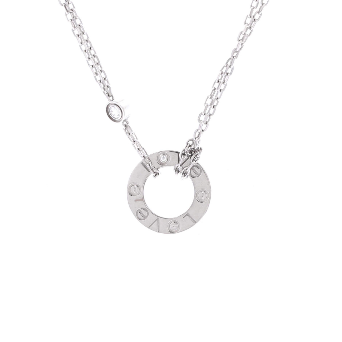 Click here for Pre-Owned Cartier 2 Diamonds Love Pendant Necklace... prices