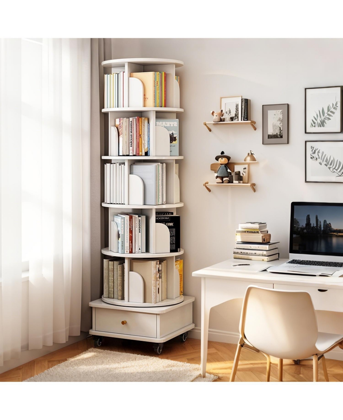 Click here for Streamdale Furniture Rotating Bookshelf with Wheel... prices