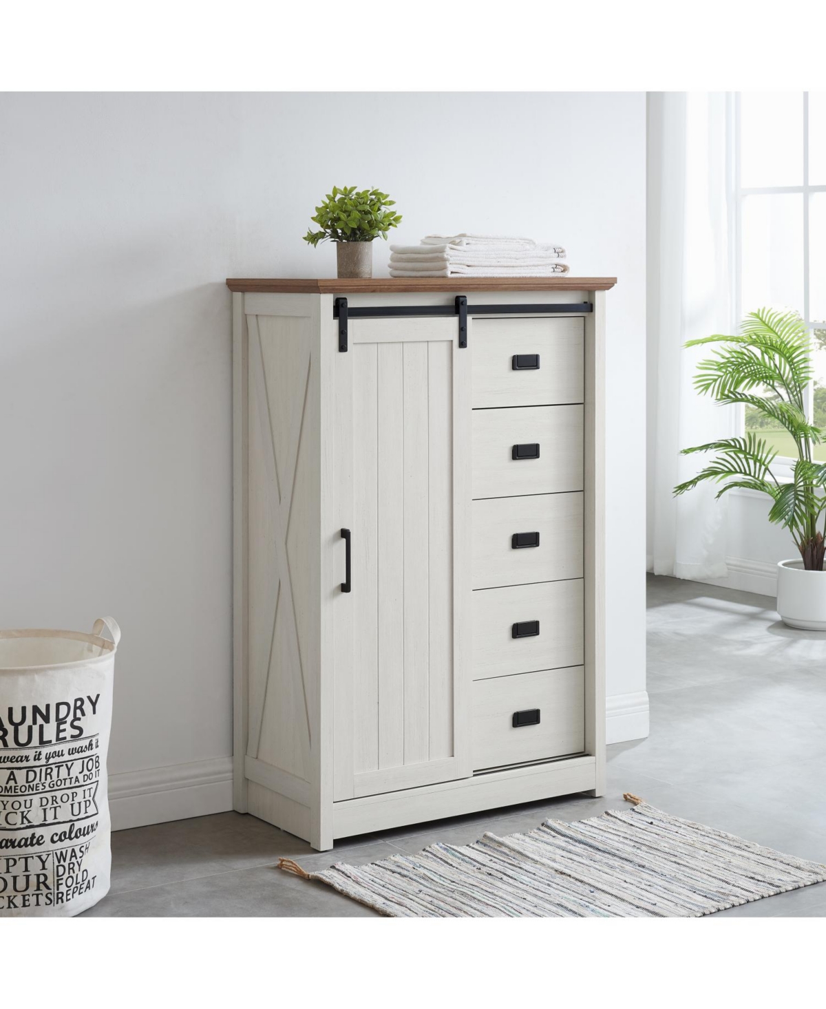 Click here for Streamdale Furniture e 5-Drawer Barn Door Dresser... prices