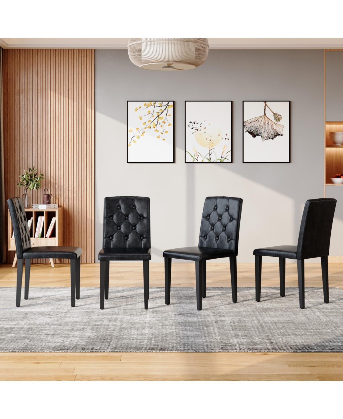 Click here for Streamdale Furniture Black Pu Dining Chairs (4-Pac... prices