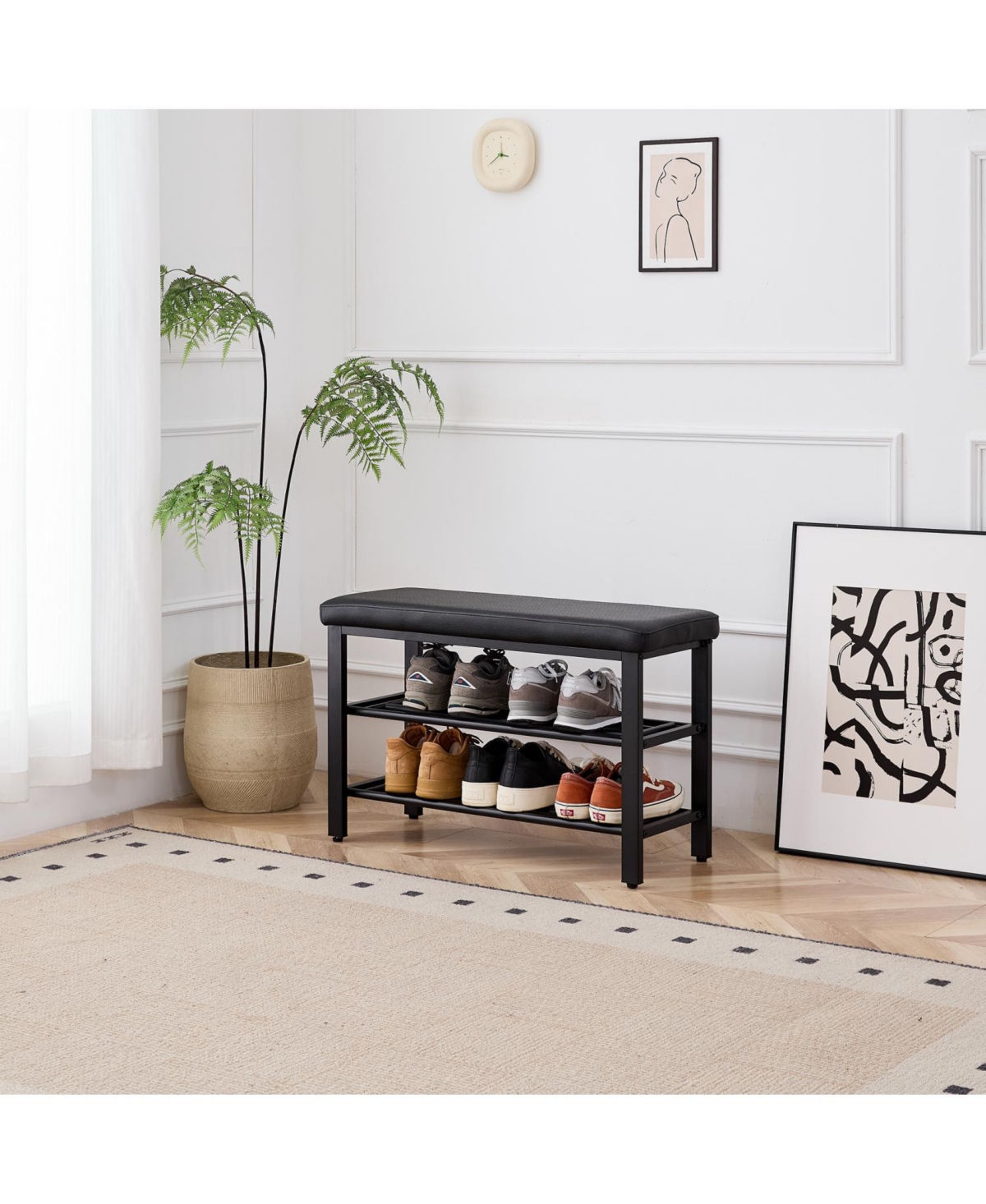 Click here for Streamdale Furniture Shoe Bench with Seat Cushion... prices