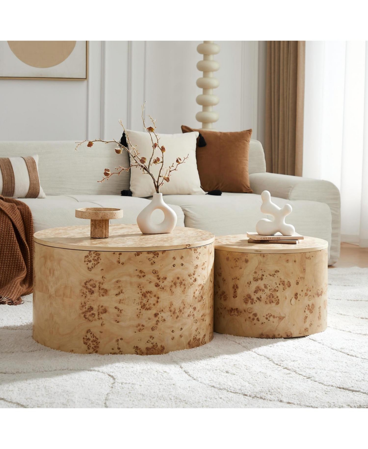 Click here for Streamdale Furniture Burl Wood Nesting Coffee Tabl... prices