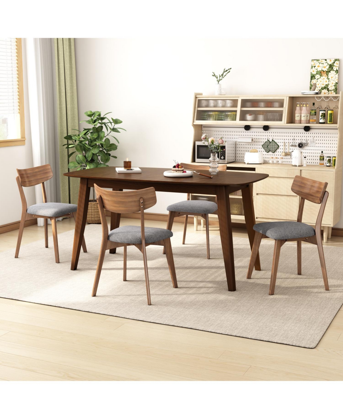 Click here for Streamdale Furniture 5-Pc Mid-Century Walnut Dinin... prices