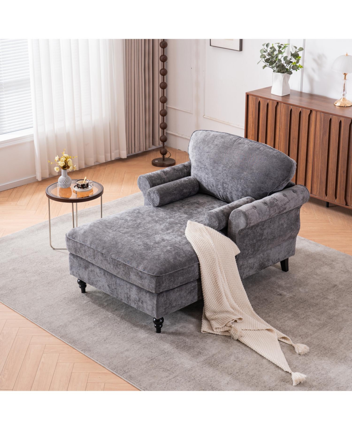 Click here for Streamdale Furniture Oversized Chenille Chaise Lou... prices