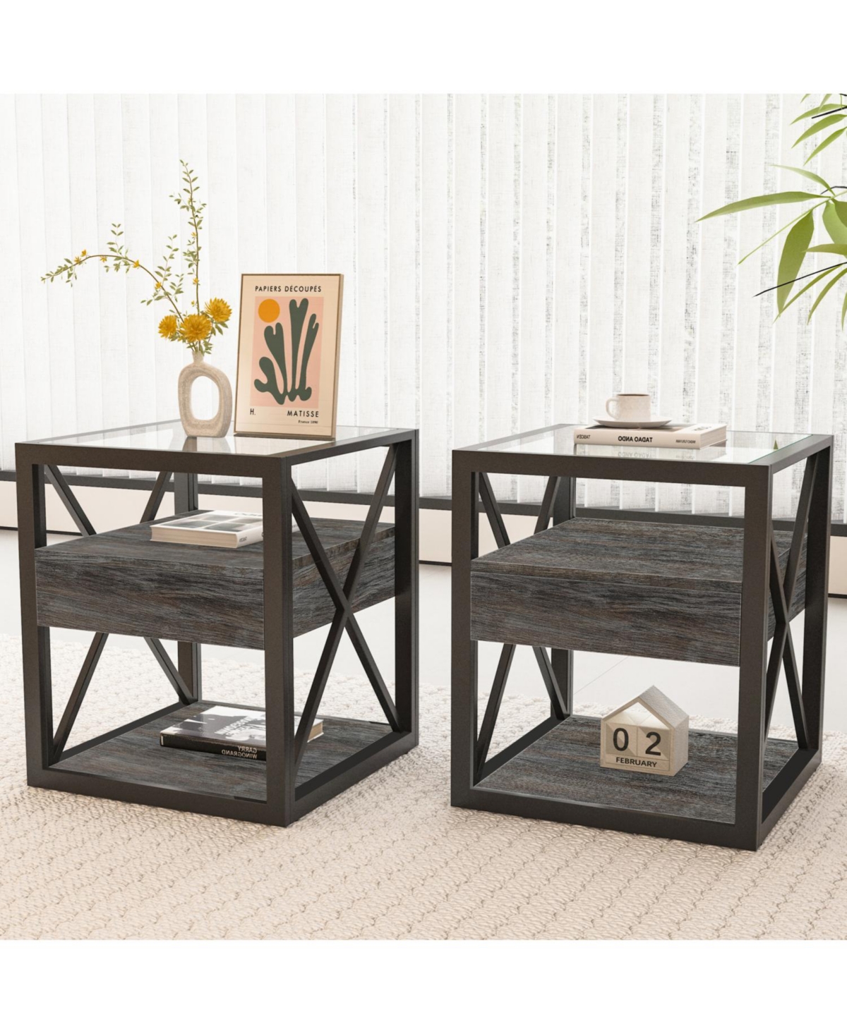 Click here for Streamdale Furniture Modern End Table Set of 2 - W... prices