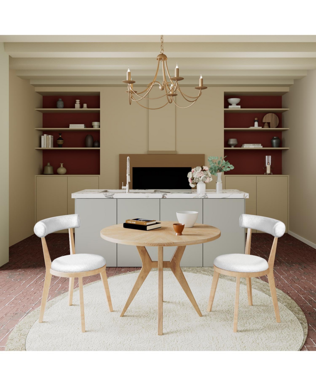 Click here for Streamdale Furniture Mid-Century Round Dining Set-... prices