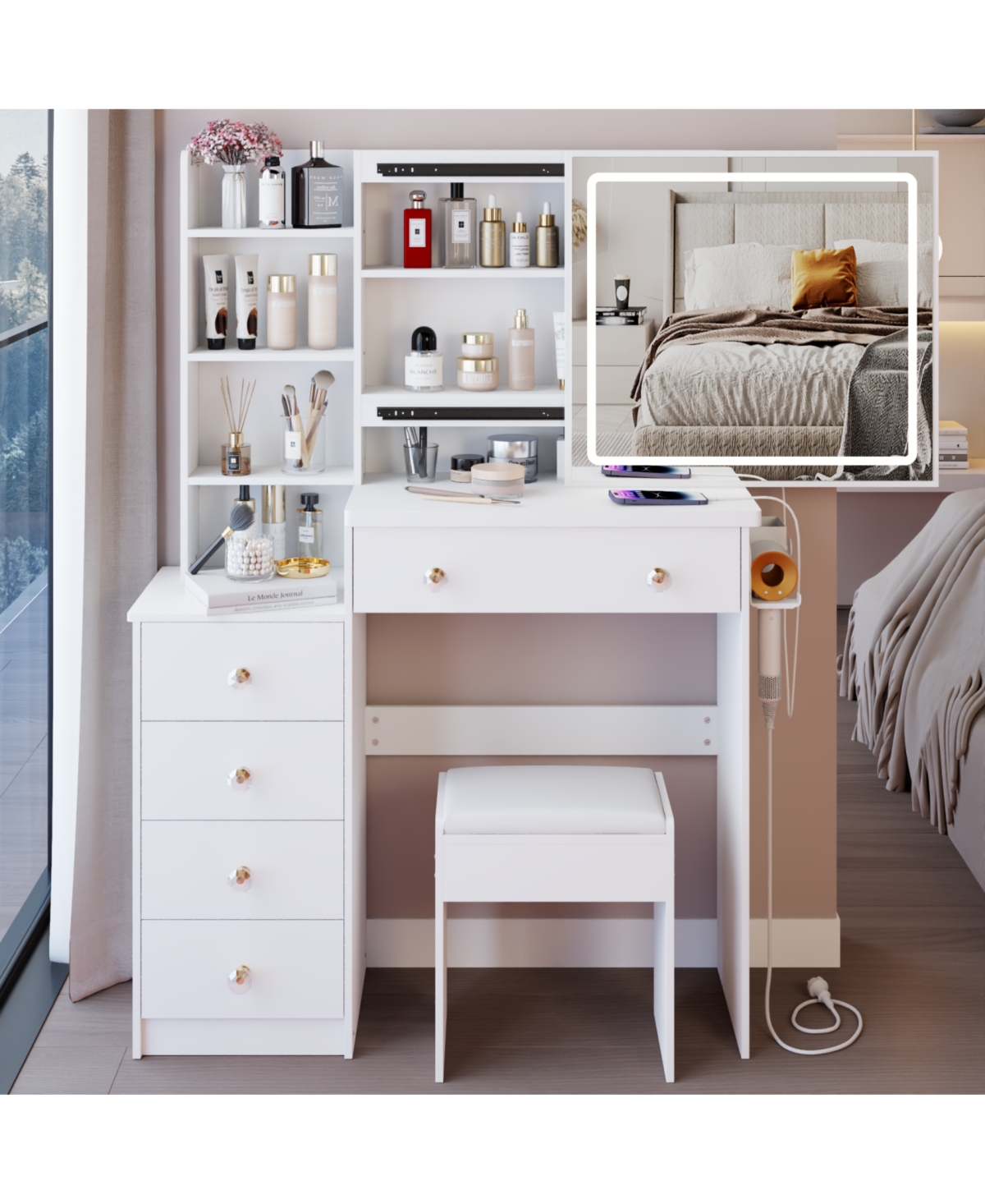 Click here for Streamdale Furniture 37" Bedside Vanity Table... prices