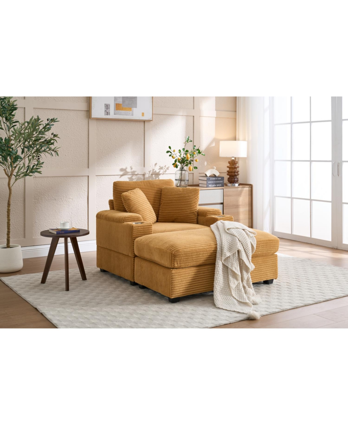 Click here for Streamdale Furniture Corduroy Chaise Lounge Sofa w... prices